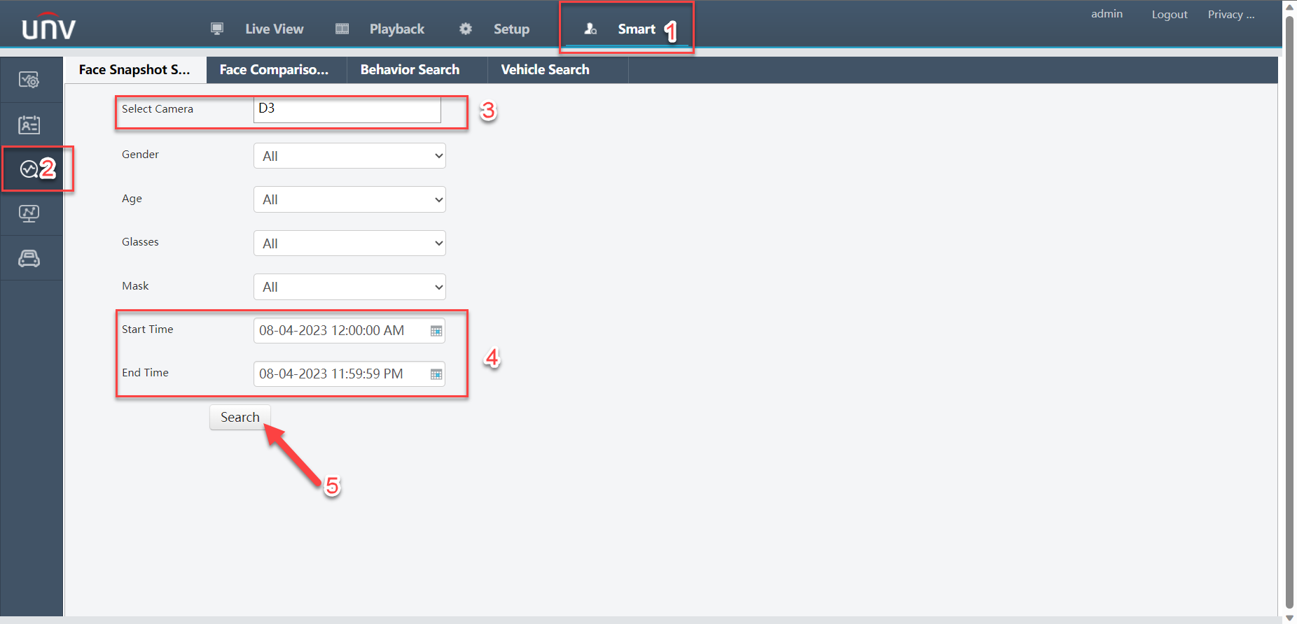UNV Recorder || Face Detection || Web GUI