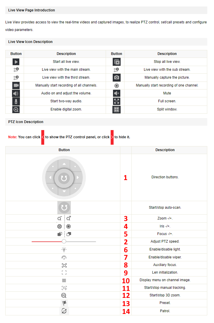 Ens Recorder Live View And Playback Web Interface Layout Web Gui